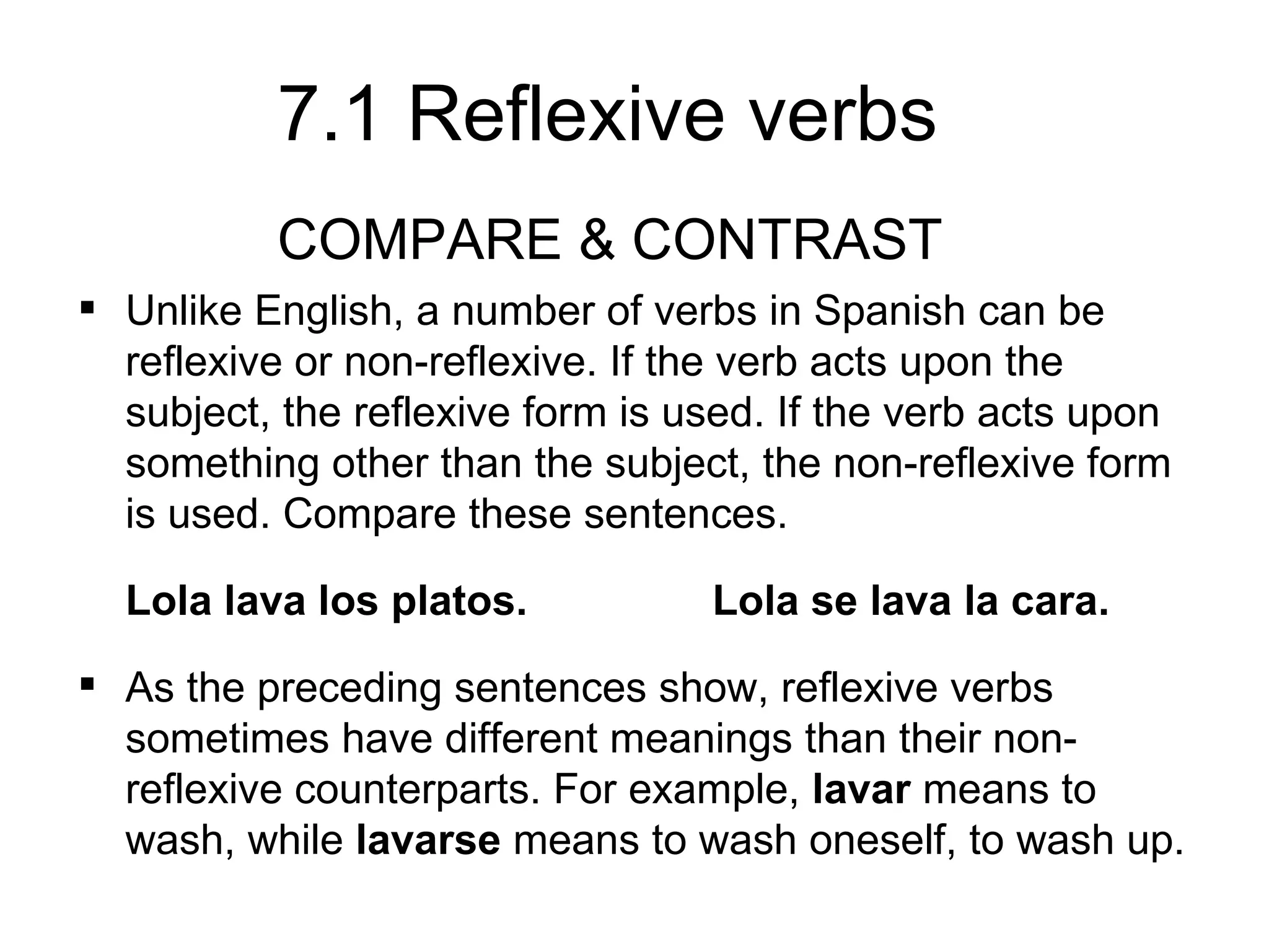 7.1 Reflexive verbs | PPT