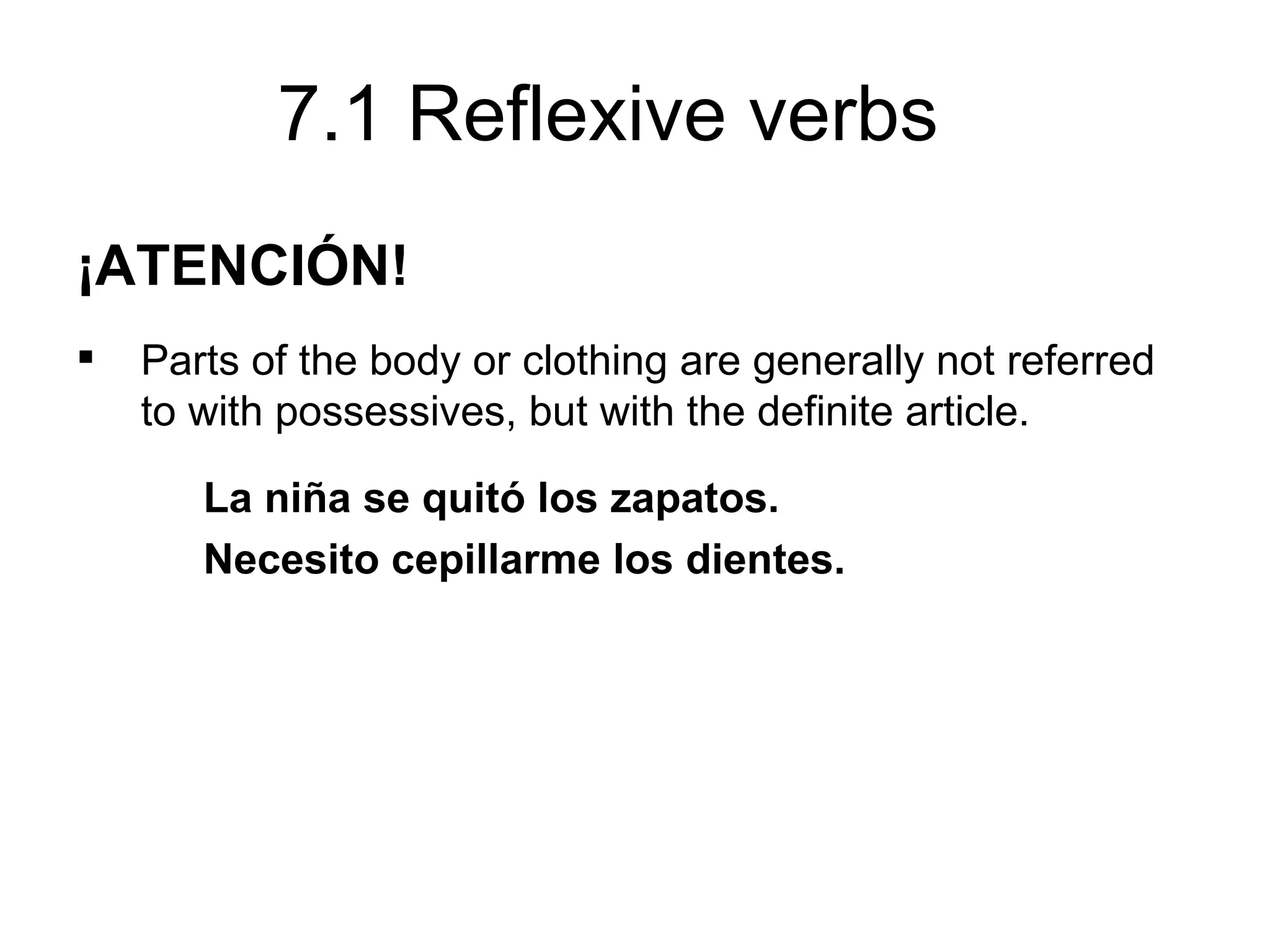 7.1 Reflexive verbs | PPT