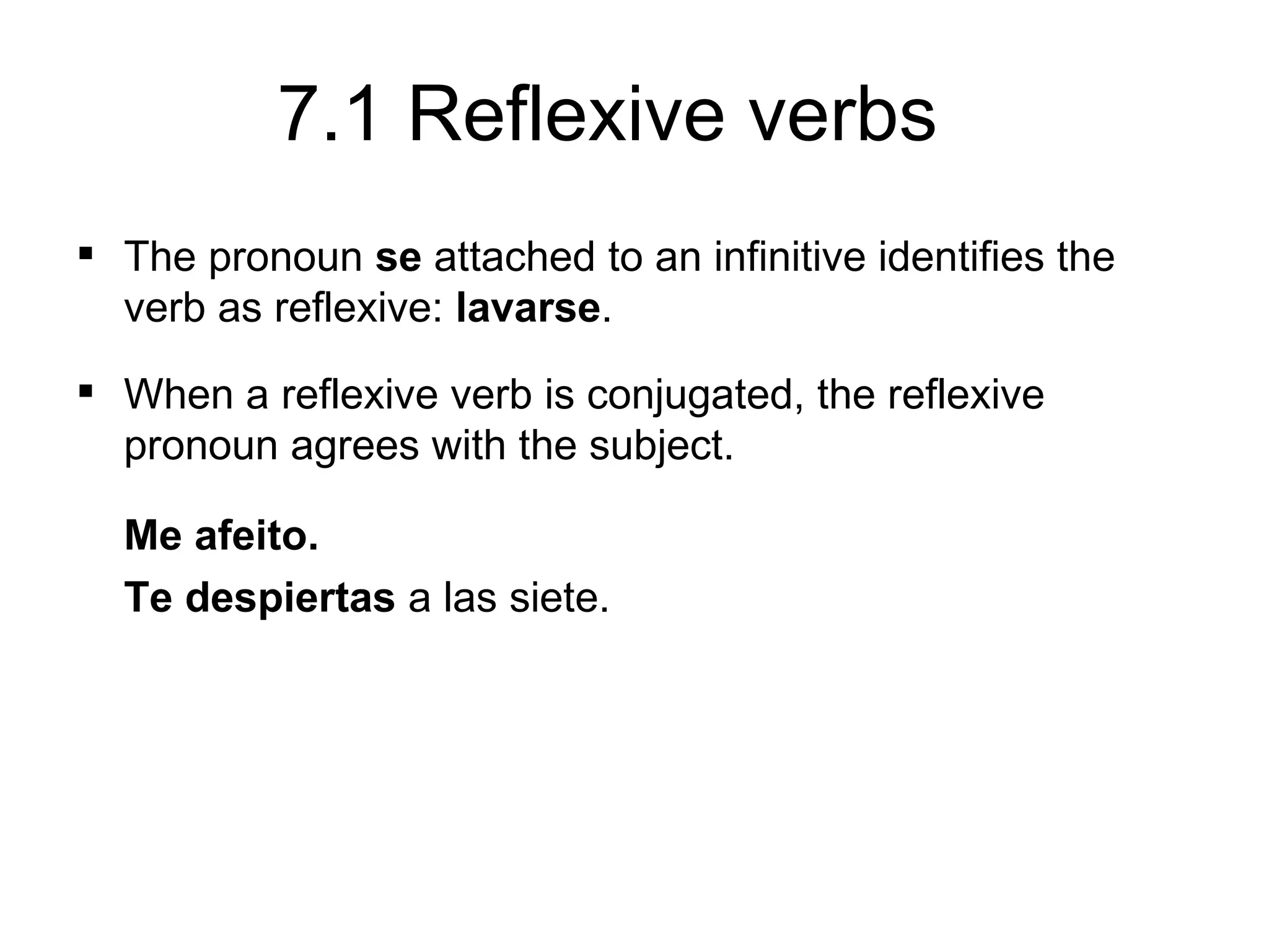 7.1 Reflexive verbs | PPT