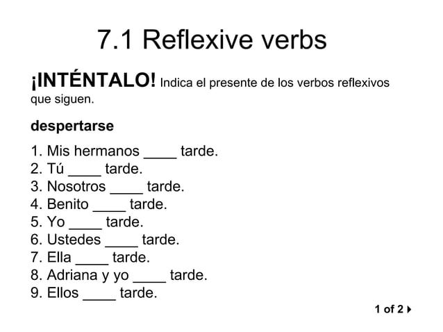 7.1 Reflexive verbs | PPT
