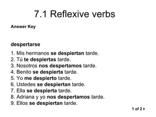 7.1 Reflexive verbs | PPT