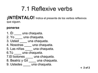 7.1 Reflexive verbs | PPT