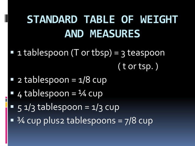 7 1 standard table of weight and measures | PPTX
