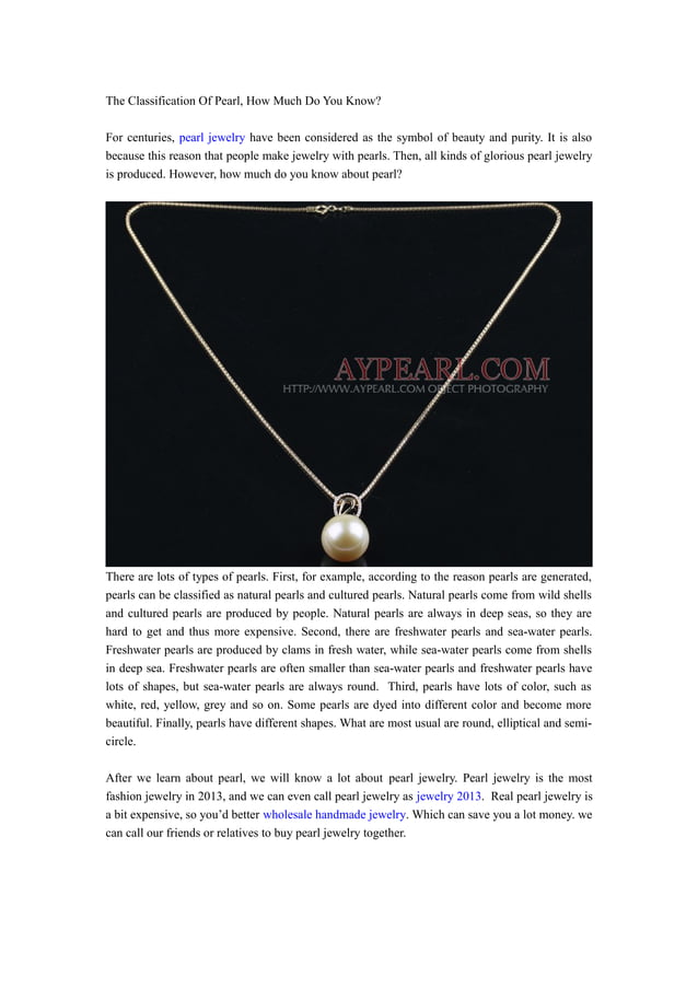 The Classification Of Pearl, How Much Do You Know? | PDF
