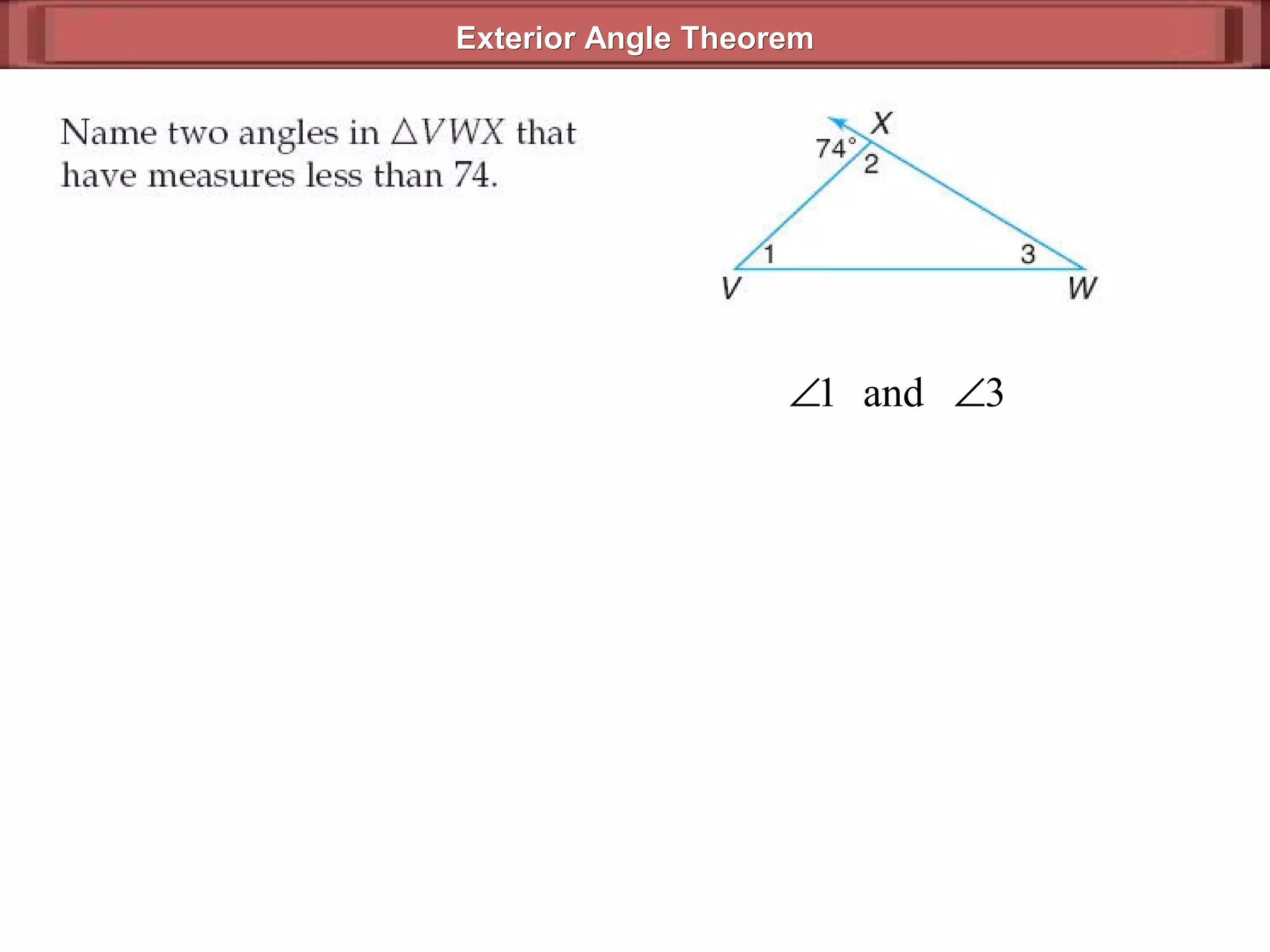 7-2 Exterior Angle Theorem | PPT