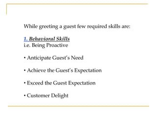 Arrival of Guest & Registration Check-in Process | PPTX