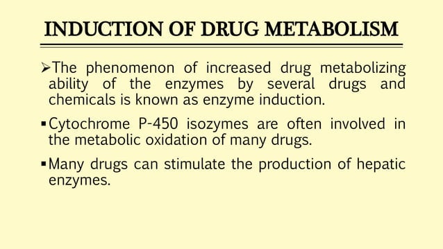 Inhibition and induction of drug metabolism | PPTX