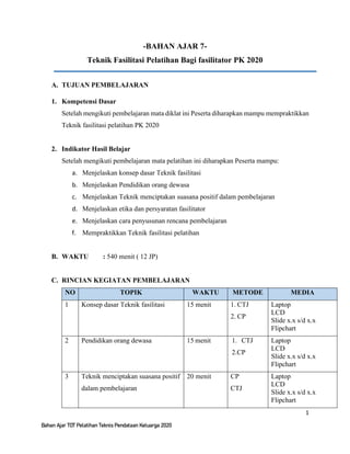 7. Bahan Ajar Teknik Fasilitasi PK2020 | PDF