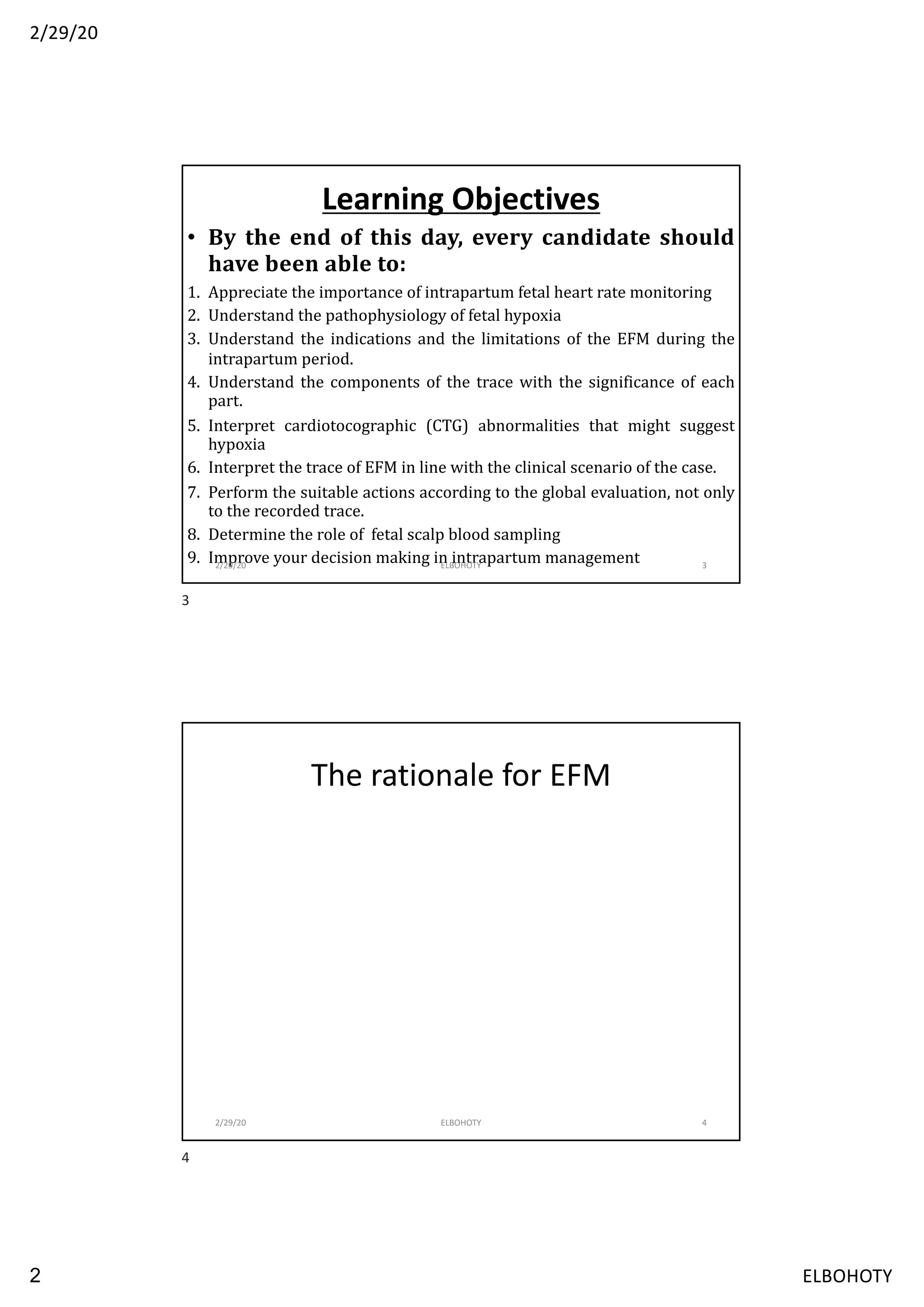 Electronic fetal monitoring | PDF