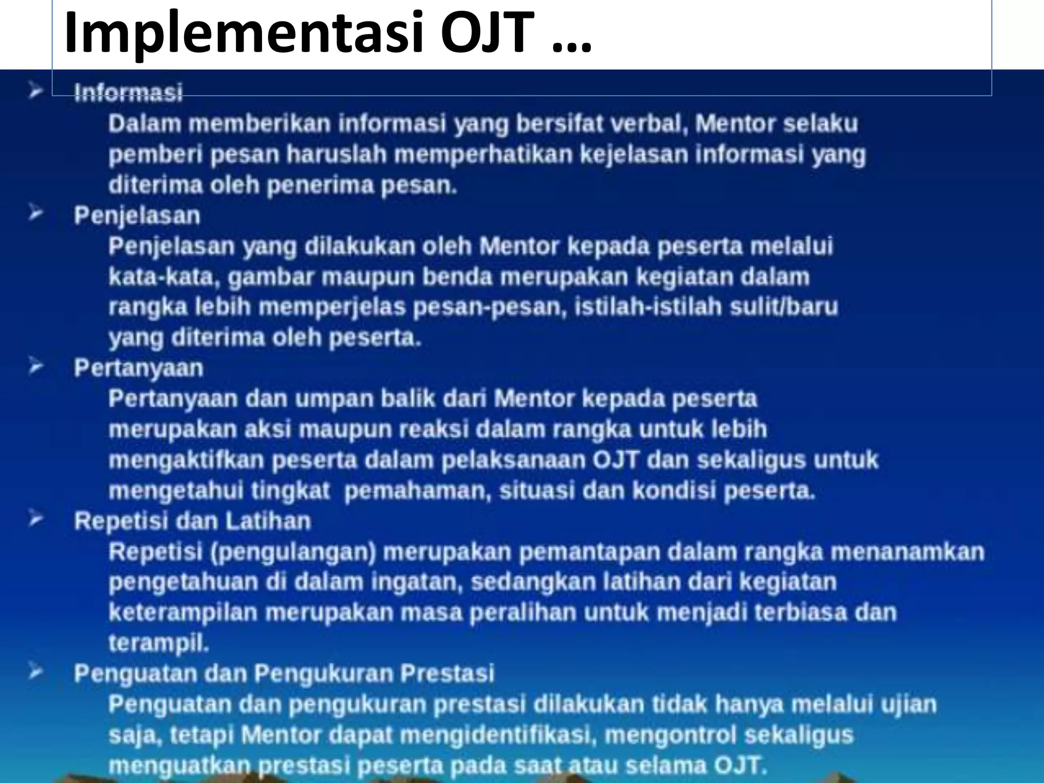 Materi Training_Implementasi OJT | PPTX