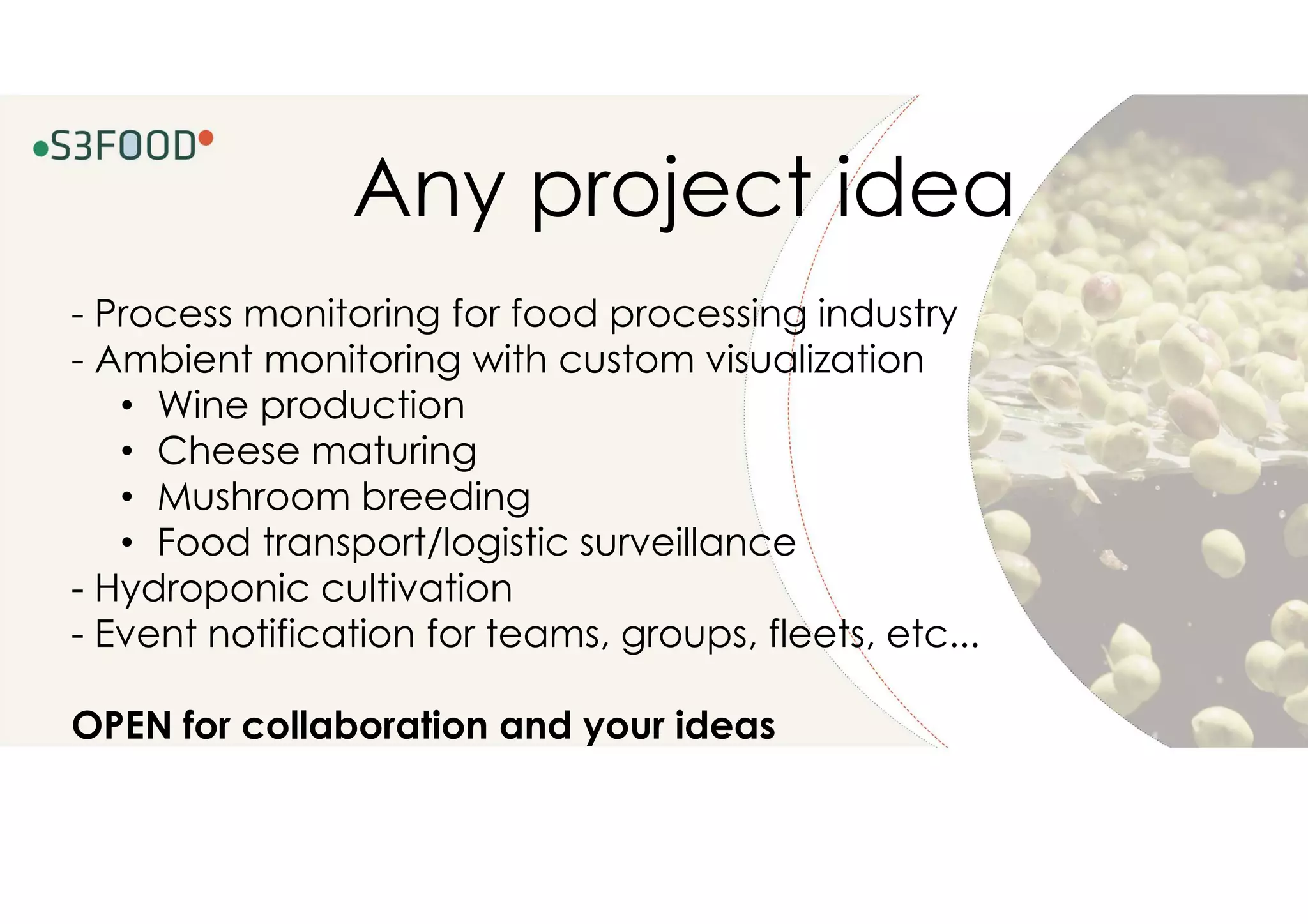 S3FOOD - IoT application possibilities for the food industry | PPT