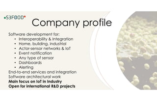 S3FOOD - IoT application possibilities for the food industry | PDF