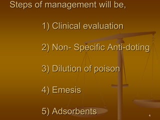 Principles of management in a case of poisoning part 2 | PPT