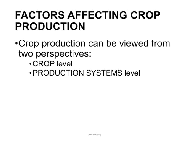 Factors Affecting Crop Production | PDF | Agriculture | Industries