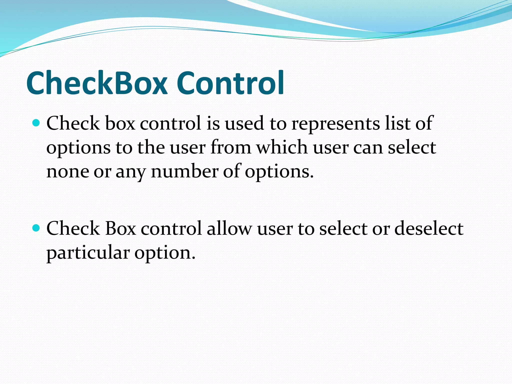 7. check box control | PPTX