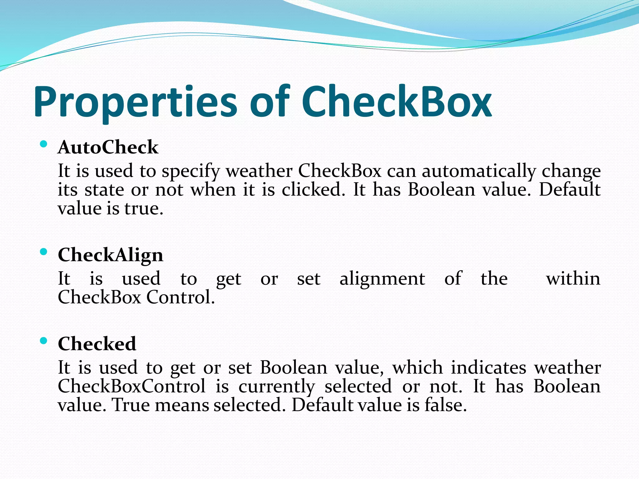 7. check box control | PPTX