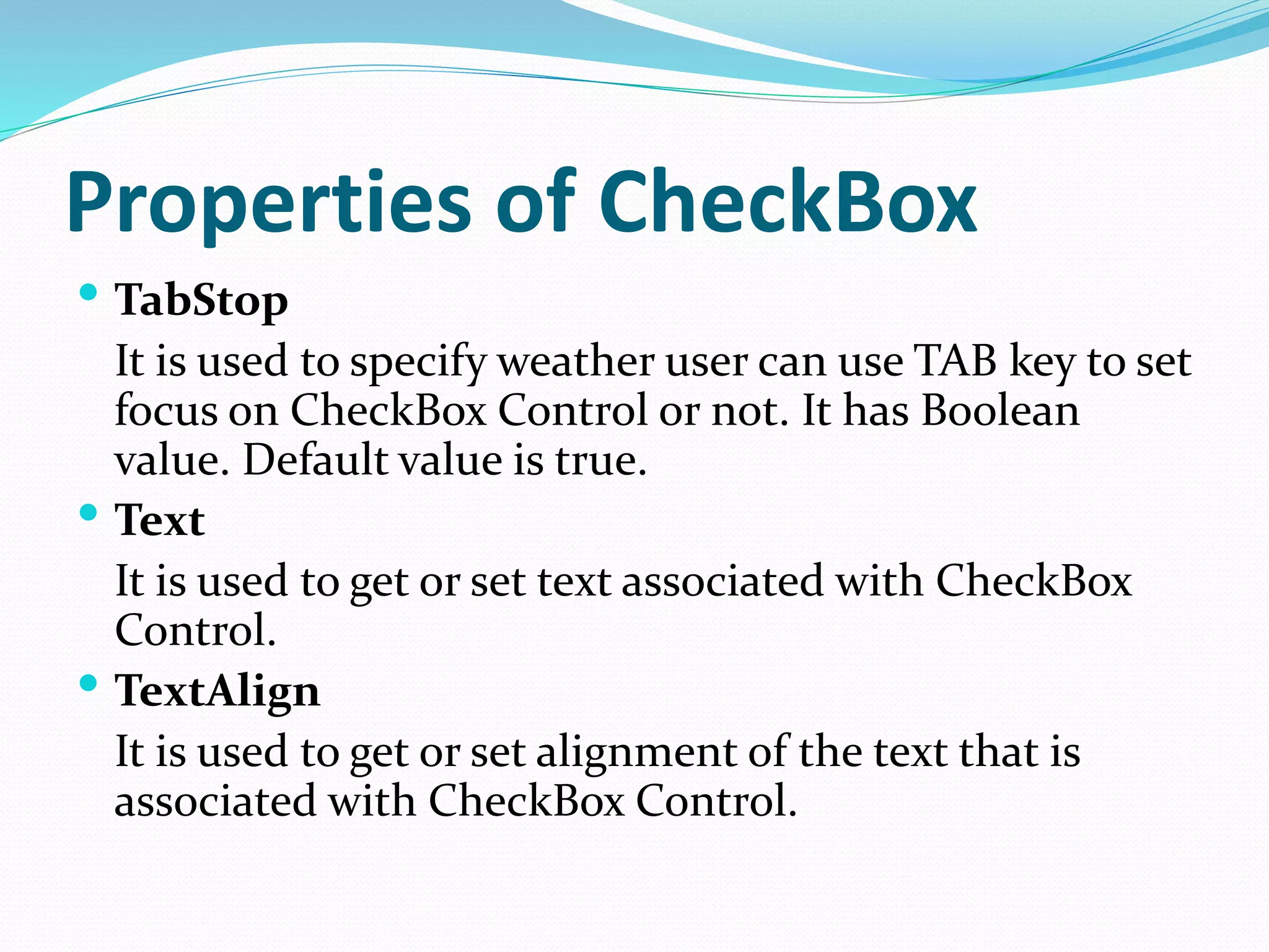 7. check box control | PPTX