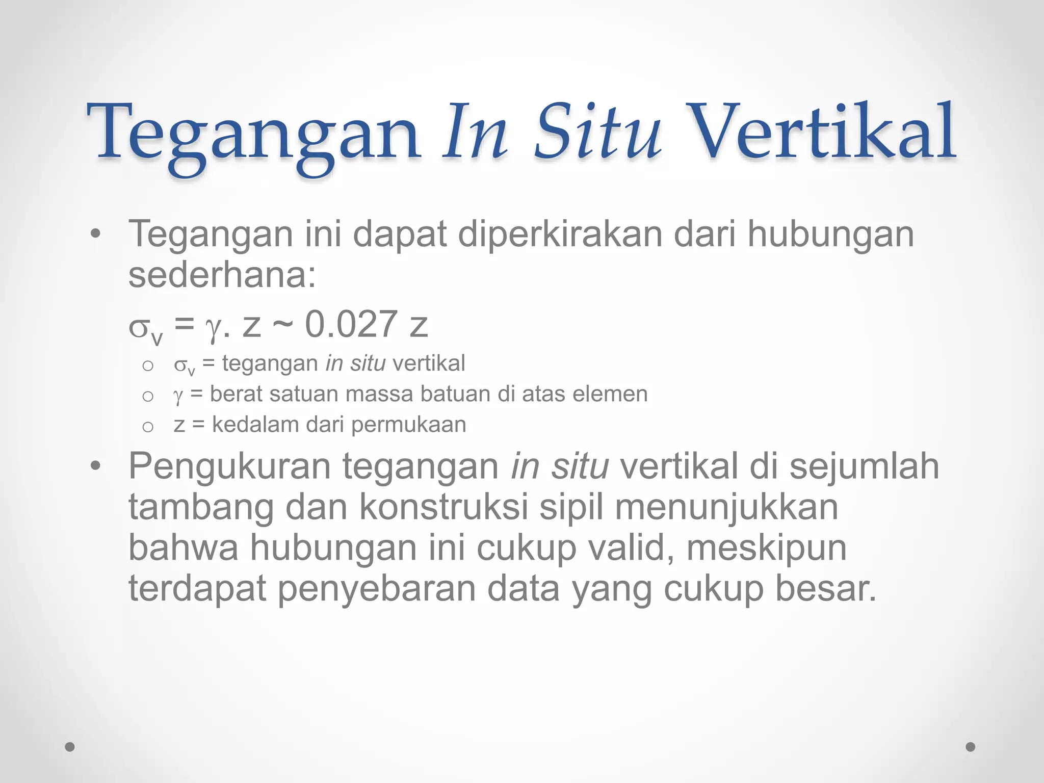 Distribusi tegangan sekitar terowongan | PPTX