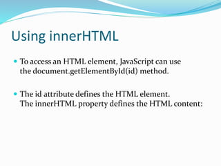 screen output and keyboard input in js | PPT