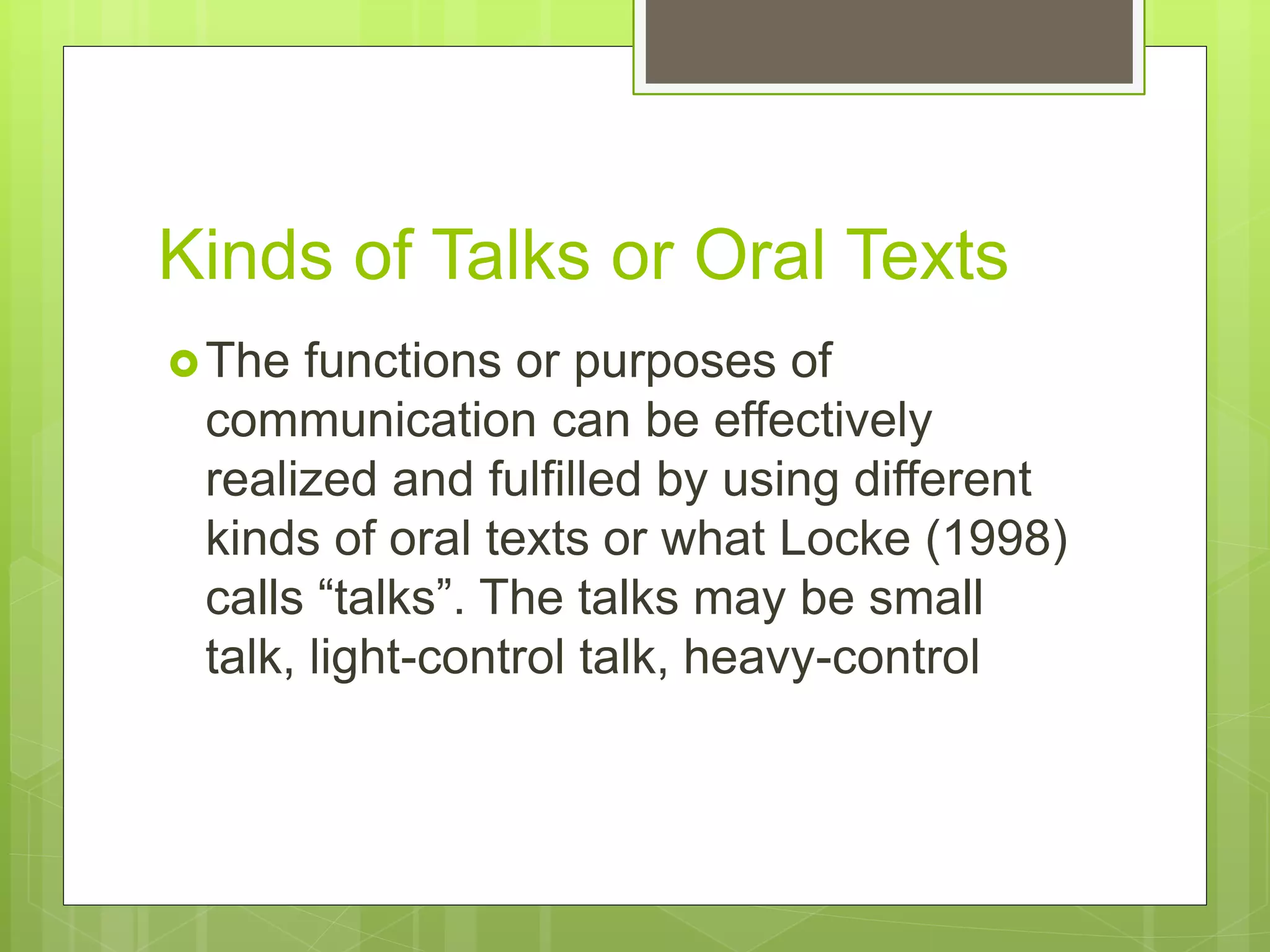 7. comprehends various kinds of oral text | PPTX