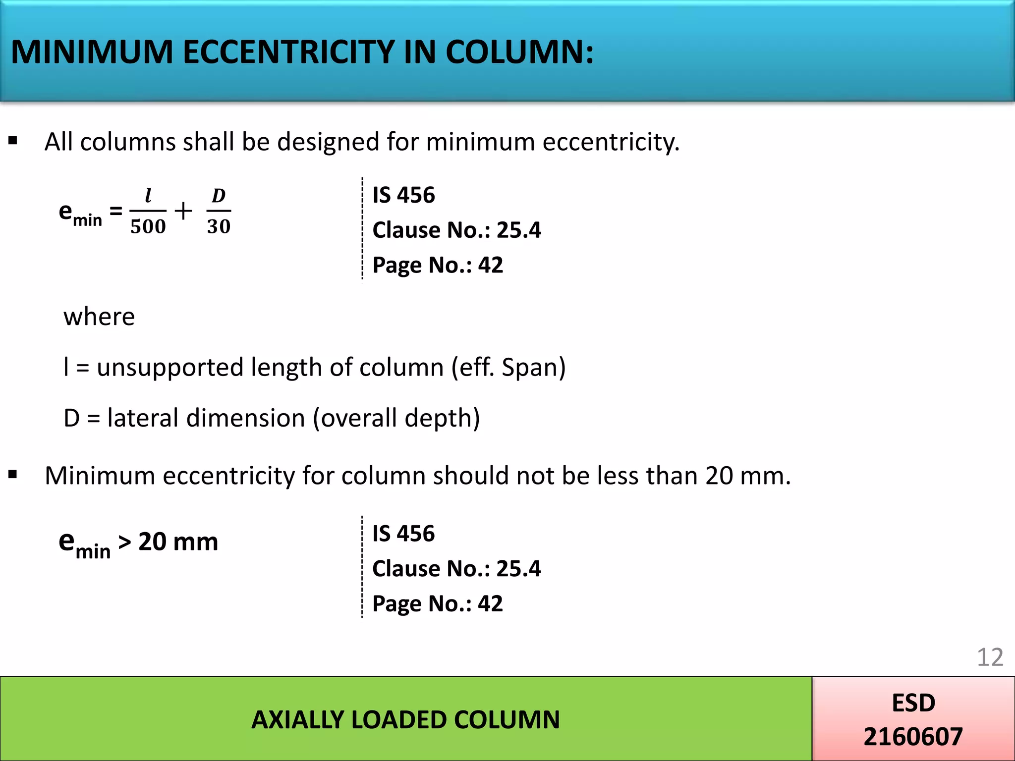 Axially Loaded Column | PPTX