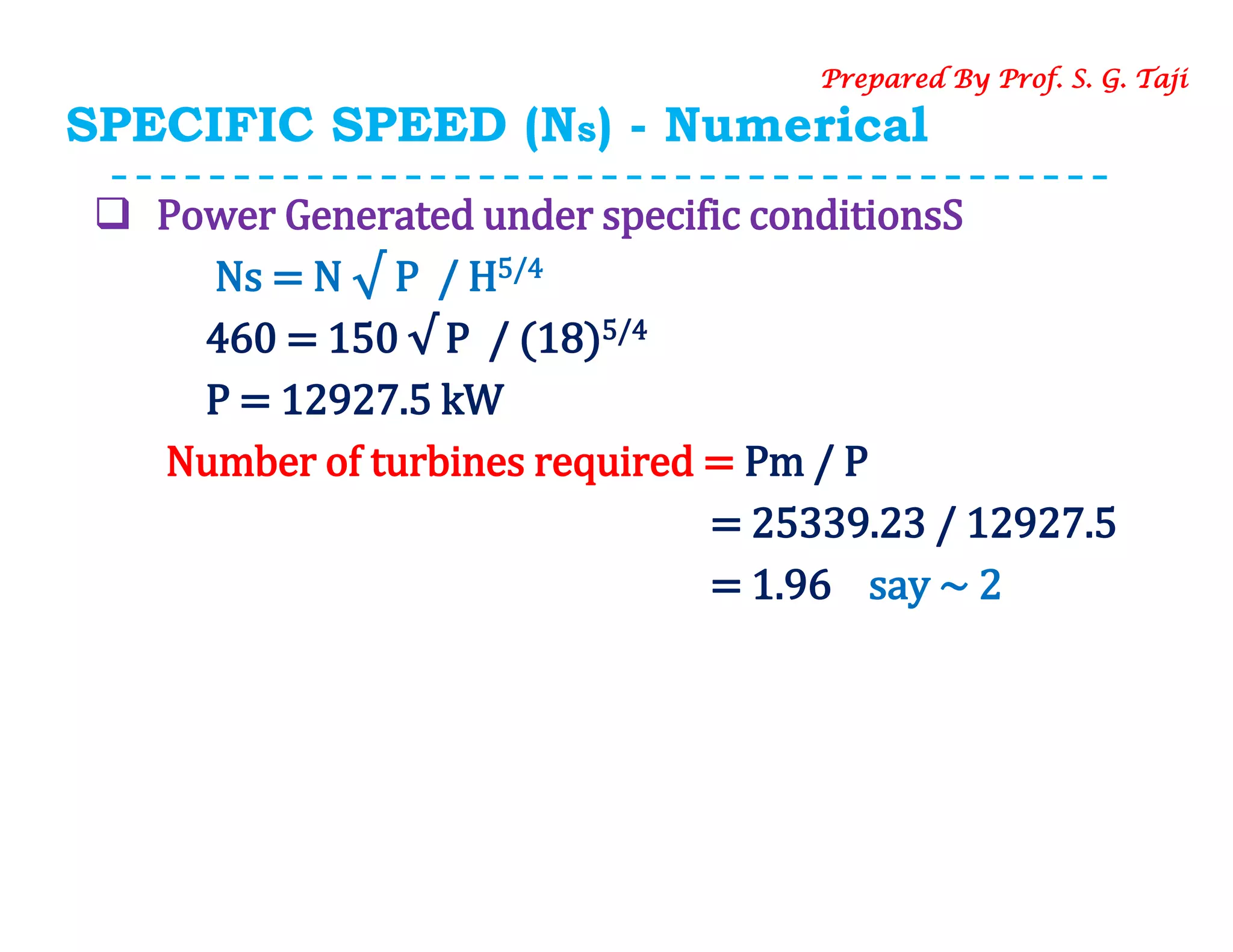 Specific Speed of Turbine | Fluid Mechanics | PDF