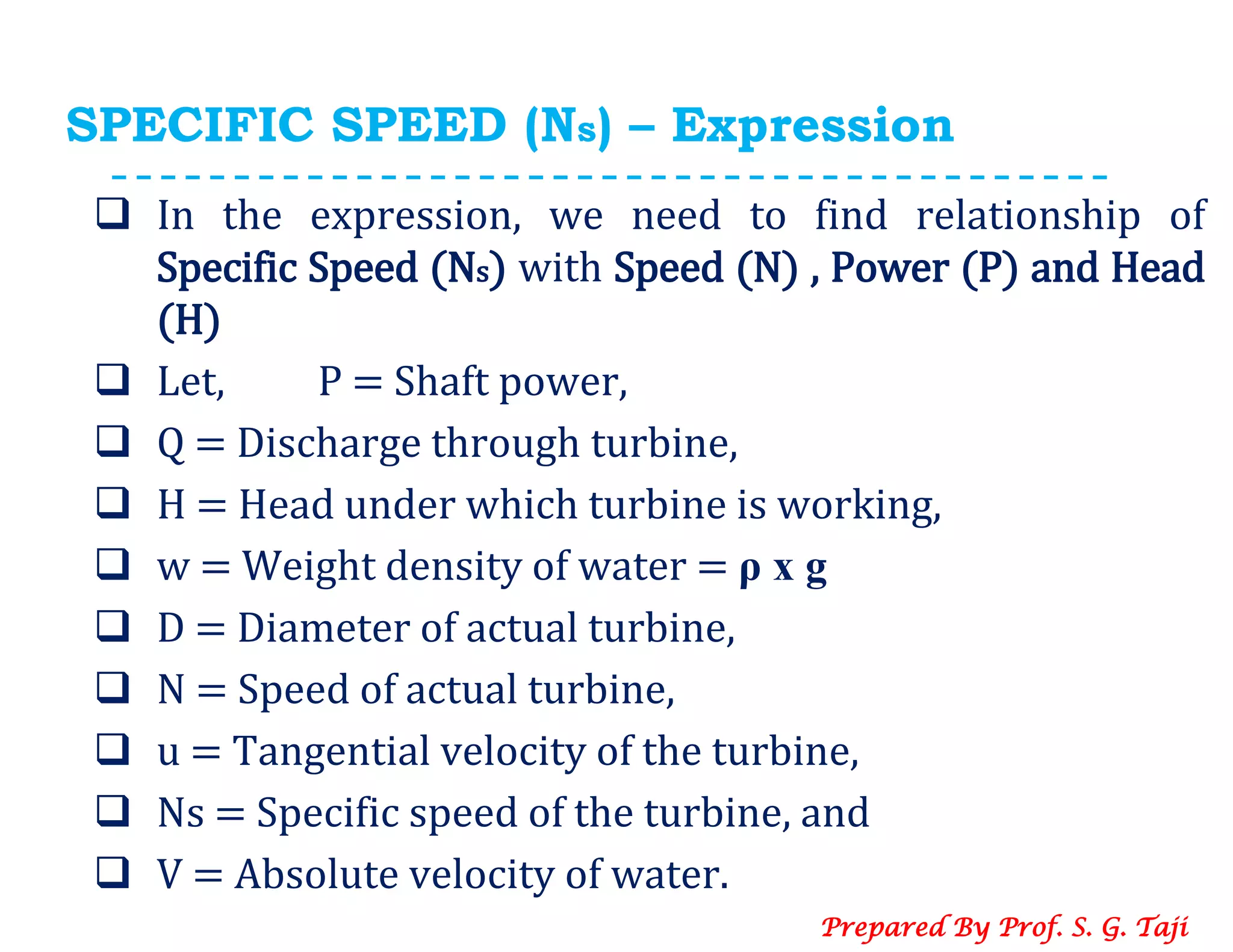 Specific Speed of Turbine | Fluid Mechanics | PDF