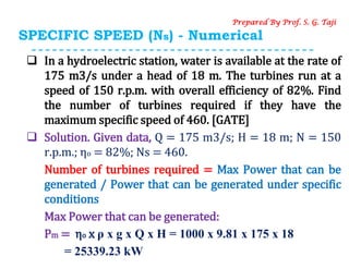 Specific Speed of Turbine | Fluid Mechanics | PDF