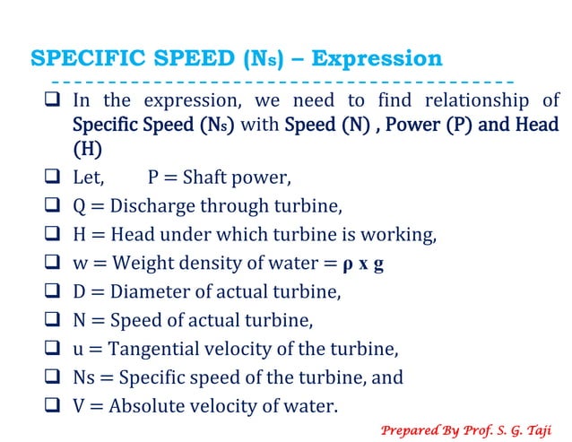 Specific Speed of Turbine | Fluid Mechanics | PDF | Physics | Science