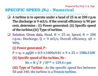 Specific Speed of Turbine | Fluid Mechanics | PDF
