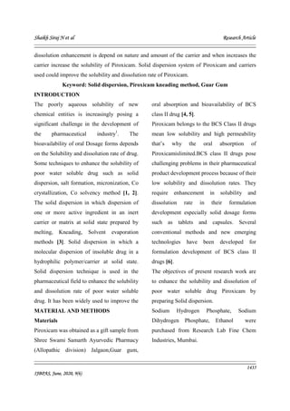 Solubility and dissolution enhancement of BCS class ii drug Piroxicam ...