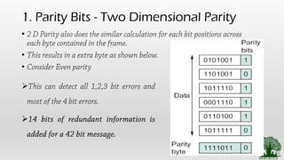 7. data link layer error detection and correction codes - parity and ...