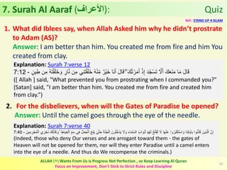 Al Quran (Chapter 7): Surah Al Aaraf [The Heights] | PDF