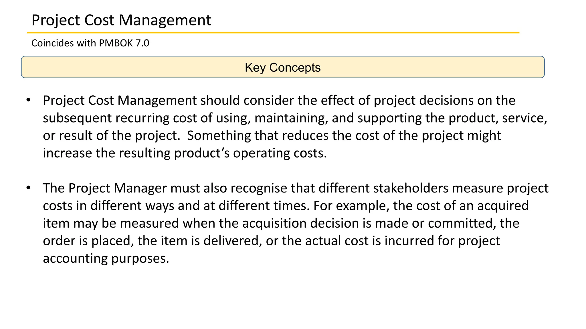 7.0 Project Cost Management Overview | PPTX