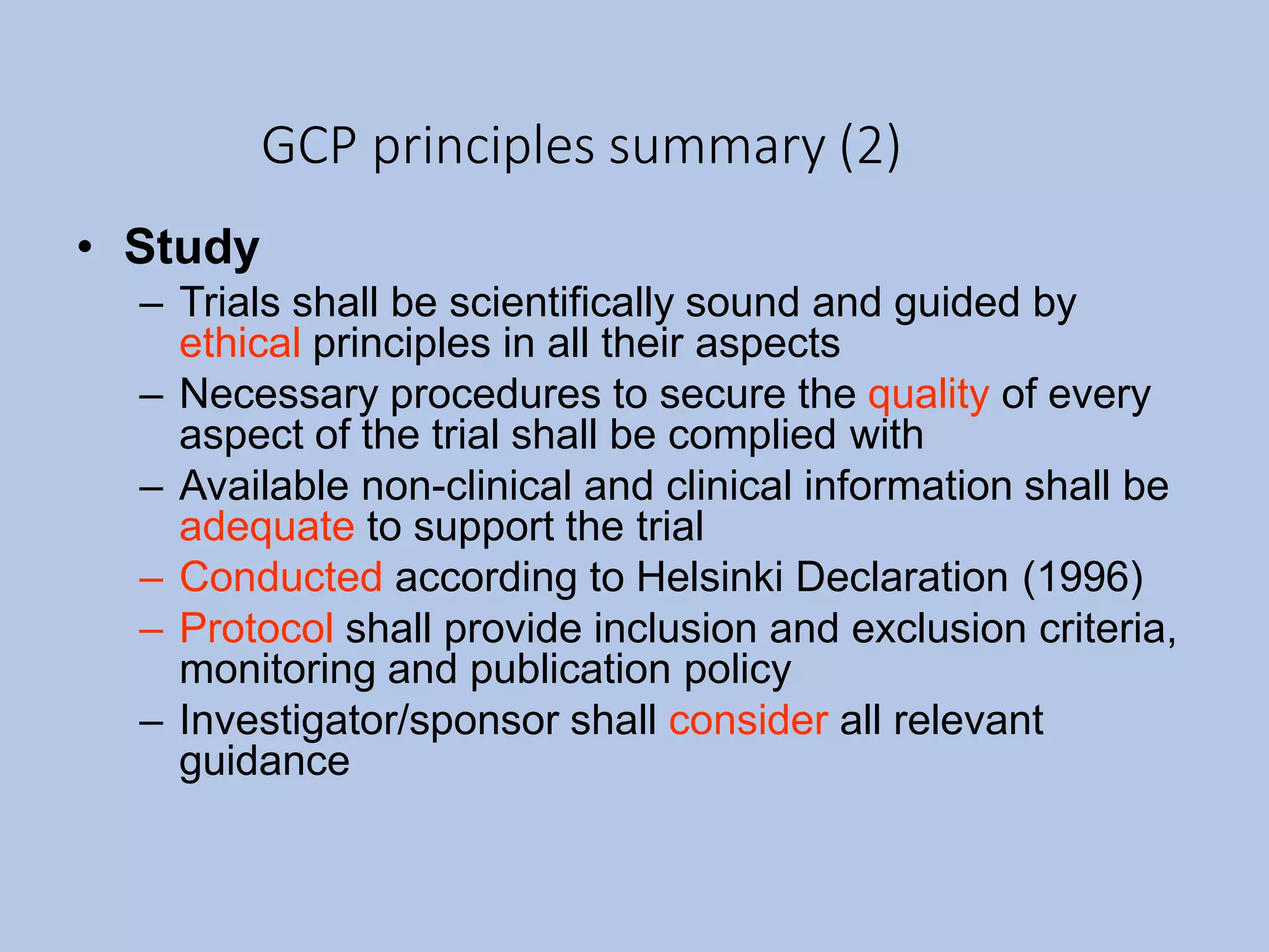 Good clinical practise (GCP) | PPTX