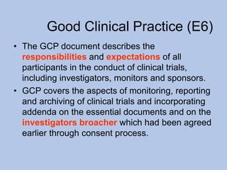 Good clinical practise (GCP) | PPTX