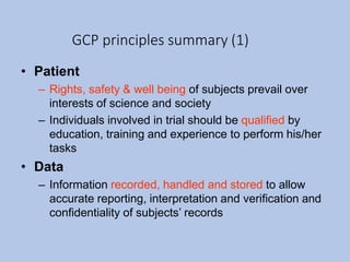 Good clinical practise (GCP) | PPTX