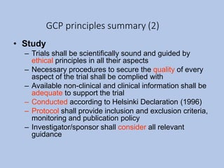 Good clinical practise (GCP) | PPTX