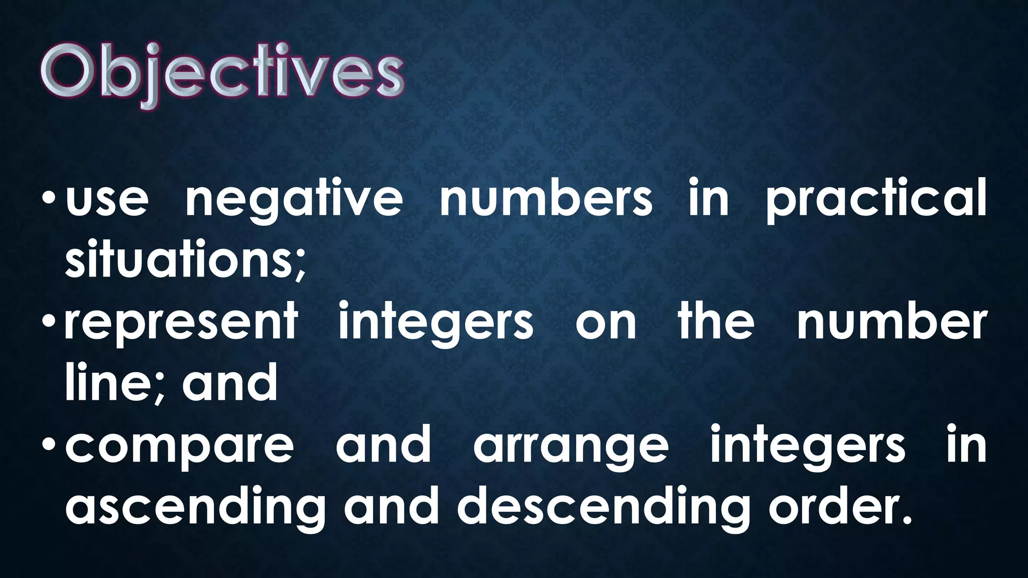 Introduction to Integers (Oppositeness and Representation) | PDF