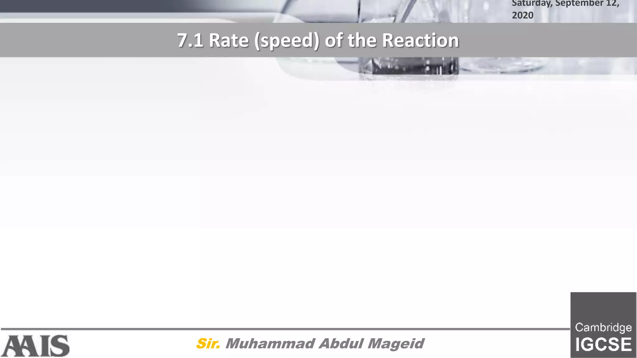 7.1 chemical reactions & rate of chemical reaction | PPTX | Chemistry ...
