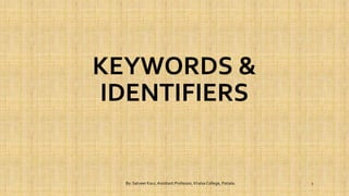 keywords and identifiers | PPTX
