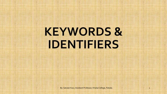 keywords and identifiers | PPTX