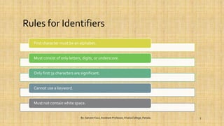 keywords and identifiers | PPTX