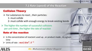 7.1 chemical reactions collision theory | PPTX | Chemistry | Science