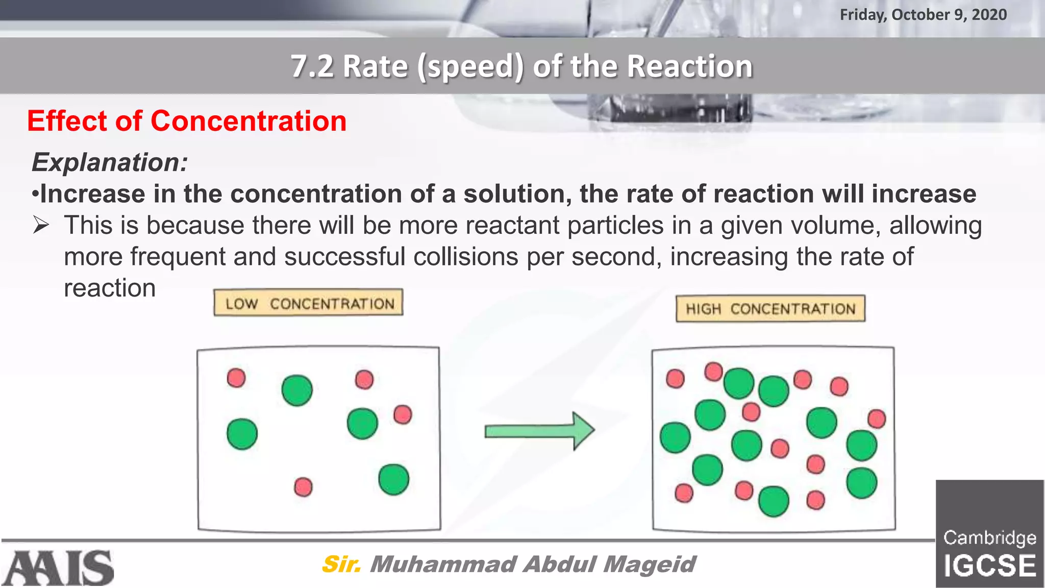 7.2 chemical reactions factors affecting rate of chemical reaction | PPTX