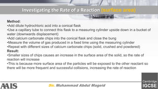 7.2 chemical reactions factors affecting rate of chemical reaction | PPT