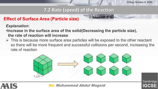 7.2 chemical reactions factors affecting rate of chemical reaction | PPT