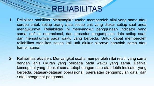 VALIDITAS DAN RELIABILITA INSTRUMEN | PDF