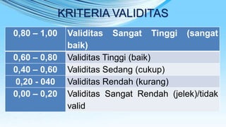 VALIDITAS DAN RELIABILITA INSTRUMEN | PPT