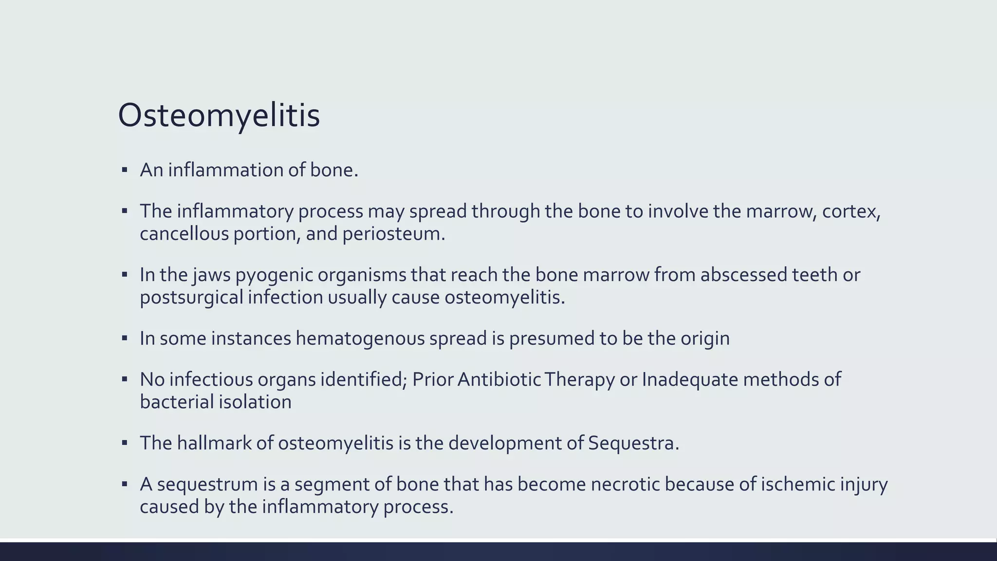 Radiographic Interpretation of Inflammatory Lesions of the Jaws | PPTX